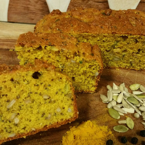 GF Reduced Carb Lupin Turmeric Seed bread - Professor Kouris Nutrition